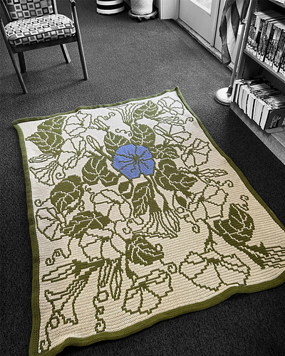 Ravelry: Merry Morning Glories Overlay Mosaic Blanket pattern by ...