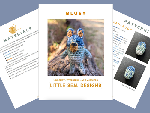 Ravelry: Bluey Inspired Waldorf Doll pattern by Sage Webster