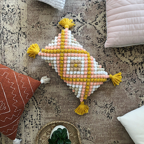 Ravelry: Saffron Diamonds Cushion pattern by Little Golden Nook