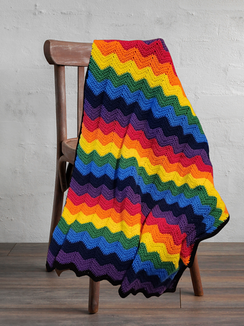 Ravelry: Rainbow Chevron Baby Blanket pattern by Living4Crafting