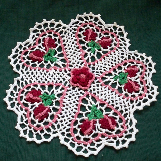 Ravelry: Rose Budding Hearts Doily pattern by LoisLeigh Anderson