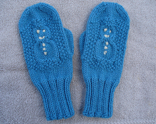 Ravelry: Cabled Snowman Mittens pattern by Jean Gifford