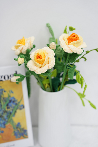 Ravelry: Crochet Rosa Chinensis Flower pattern by Loopara Crochet