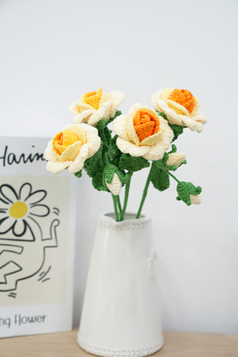 Ravelry: Crochet Rosa Chinensis Flower pattern by Loopara Crochet