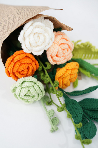 Ravelry: Crochet Cream Rose Flower pattern by Loopara Crochet