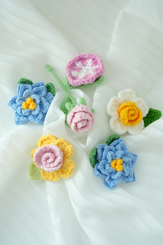 Ravelry: 6 Crochet Flower Applique pattern by Loopara Crochet