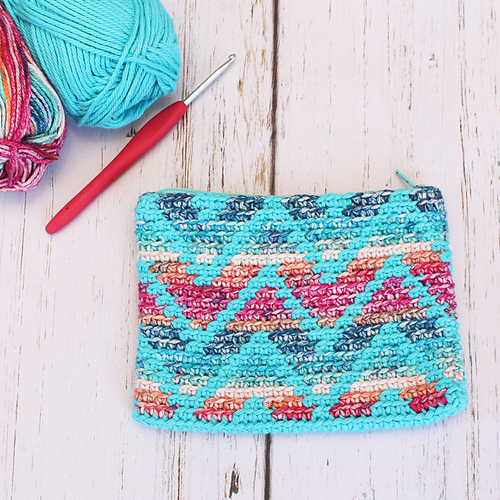 Ravelry: Chevron Stripes Pouch pattern by Loops and Love Crochet