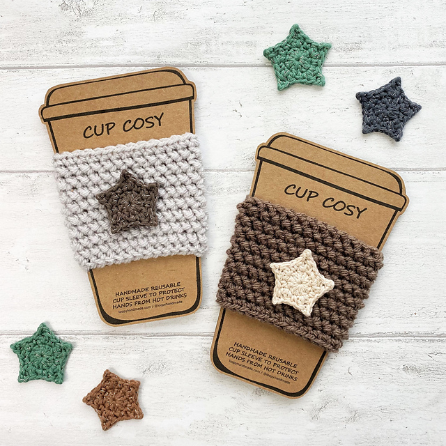 Ravelry: Star Coffee Cup Cosy pattern by Loopy Handmade