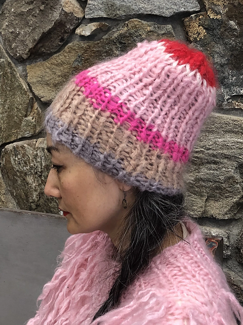 Ravelry: Mohair Striped Beanie pattern by Loopy Mango