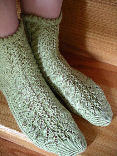 Ravelry: Leaf Lace Socks pattern by Susan Lawrence