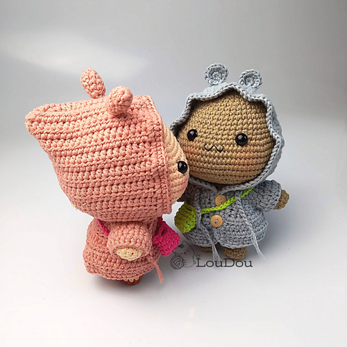 Ravelry: Amigurumi: Miu and Cacao (rabbit and bear version) pattern by ...