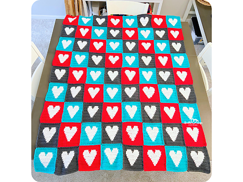Ravelry: Heart squares blanket pattern by Melissa Hassler