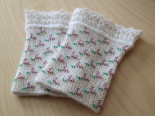 Ravelry: Flower and Lace Cuffs pattern by Carol Huebscher Rhoades