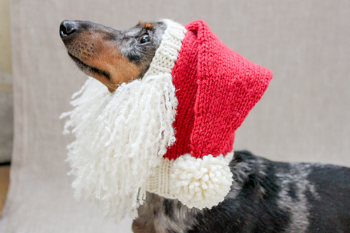 Ravelry: Santa Dog Hat With Beard pattern by Valya Boutenko