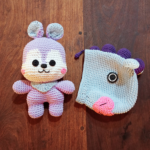 Ravelry: BTS BT21 Mang Mask AMIGURUMI pattern by Luna Lana Handmade