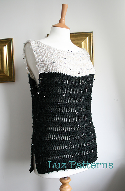 Ravelry: Black and white tunic top pattern by Luz Mendoza