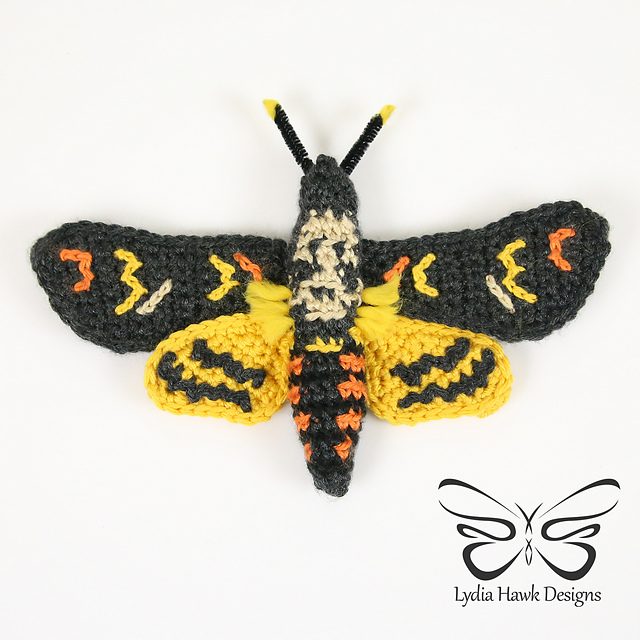 Ravelry: LHD Death’s Head Moth pattern by Lydia Hawk