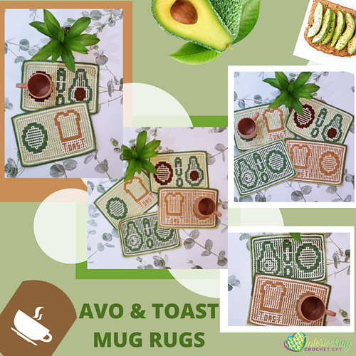 Ravelry: Avo & Toast Mug Rugs pattern by Lynne Adriaanse
