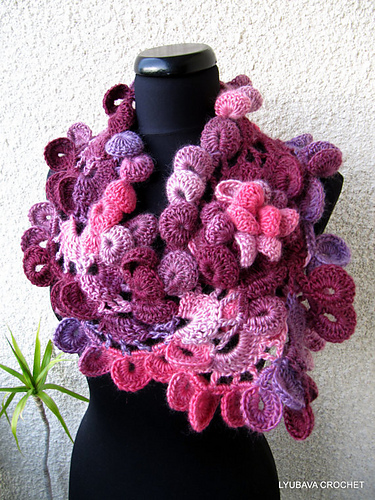 Ravelry: Multicolored "Lyubava" Unique Scarf Tutorial pattern by Milimagfa