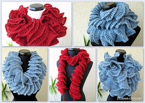 Ravelry: Double Ruffle Scarf Tutorial pattern by Milimagfa