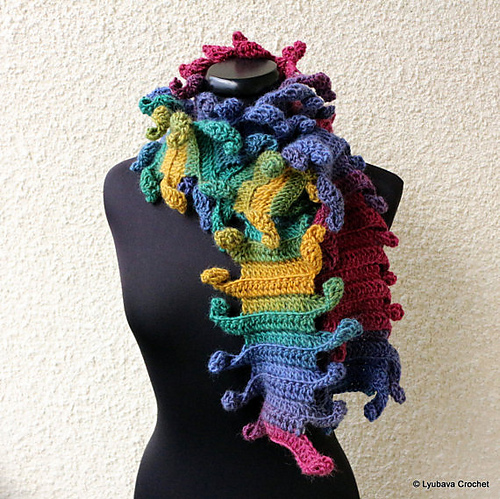 Ravelry: Easy Crochet Scarf Multicolor Carnival pattern by Milimagfa