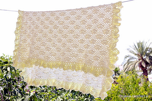 Ravelry: LyubavaCrochet's Crochet Lace Baby Blanket Ruffle Edge