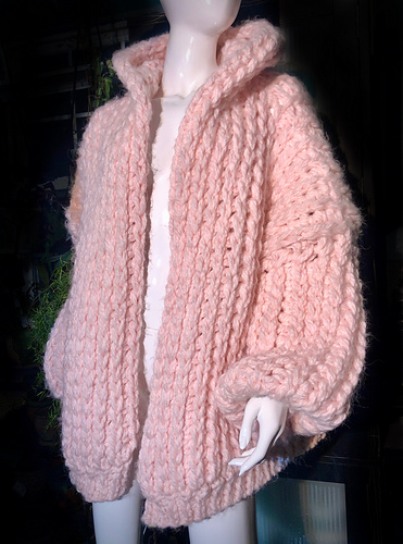 Ravelry: Oversized Pink Ariana Cardigan Sweater pattern by MadStash Designs