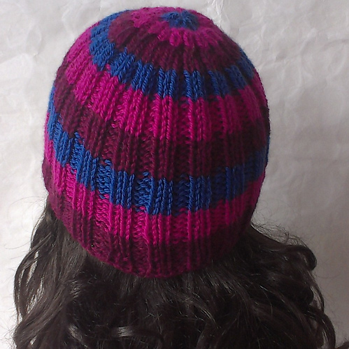 Ravelry: SAM Simple Striped Ribbed Beanie Knit Flat pattern by Made on ...