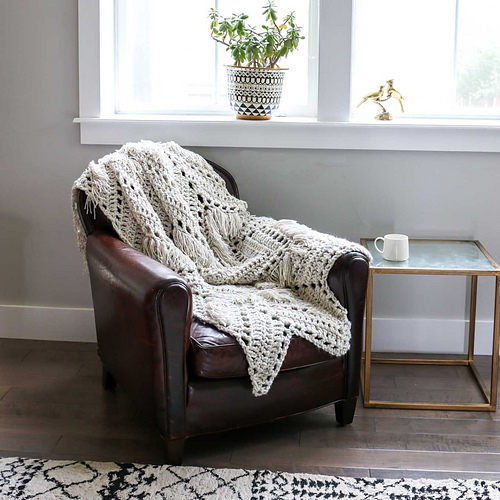 Ravelry: Sedona Fringed Throw pattern by Jess Coppom