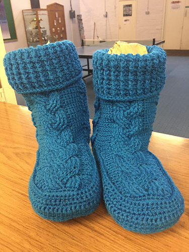 Ravelry: Aran Slipper Boots pattern by Helen Free