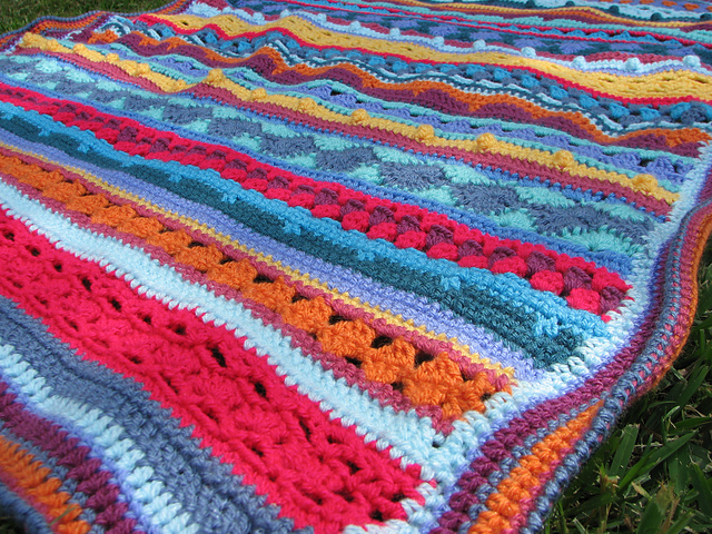 Ravelry: MargRaff's Mixed stitch cot blanket