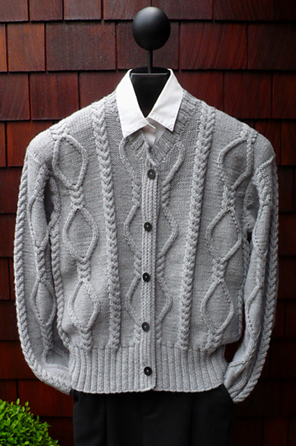 Ravelry: MS 199 Cables & Diamonds Cardigan pattern by Mari Dembrow