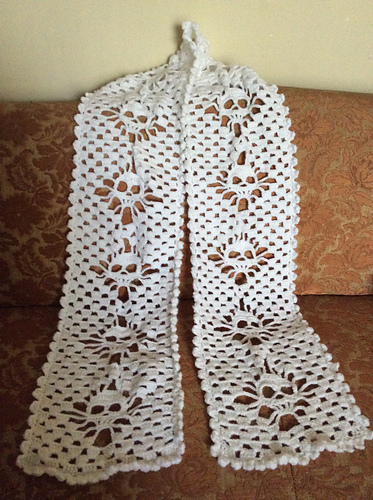 Ravelry: Narrow Crochet Skull Scarf pattern by Karin Kaufmann