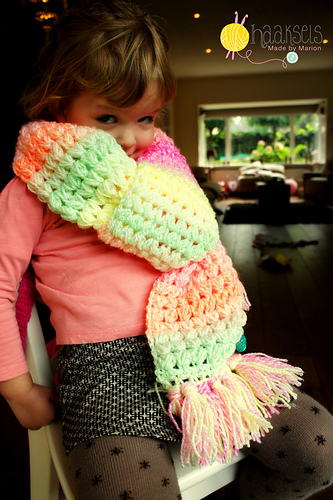 Ravelry: V Puff Scarf pattern by Haaksels - Made by Marion