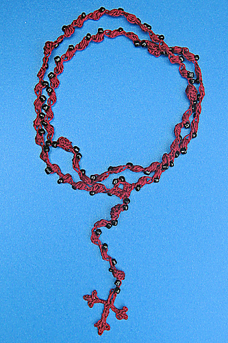 Ravelry: Cross Yarn Rosary or Chaplet pattern by Maria Merlino