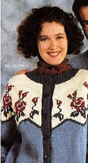 Ravelry: Roses Yoke Cardigan pattern by Mary Maxim