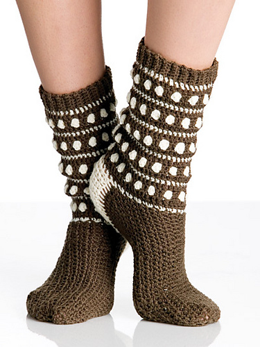 Ravelry: Polka Dot Popcorn Socks pattern by Mary Jane Wood