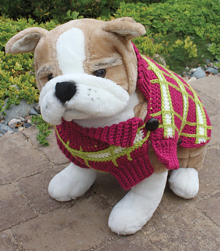 Ravelry: Poppy’s Plaid Dog Sweater pattern by Robyn Chachula