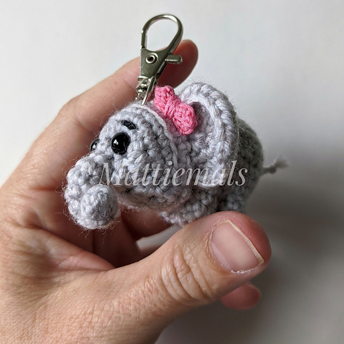 Ravelry: Ella Elephant Crochet Keychain pattern by Laser Llama Boutique