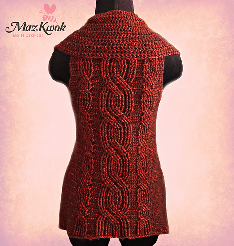 Ravelry: Crimson Collared Vest pattern by Maz Kwok