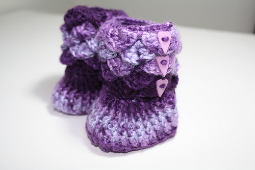Ravelry: Dragon Slippers Crocodile Stitch Booties pattern by Bonita ...