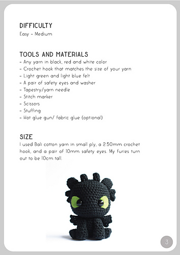 Ravelry: Toothless Dragon the Night Fury Amigurumi pattern by Imelda ...
