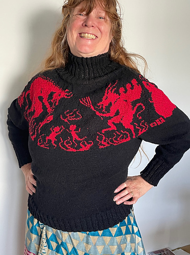 Ravelry: Krampus Yoked Sweater pattern by Cathy Dobson