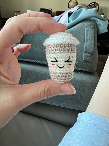 Ravelry: Coffee cup keychain pattern by Yuliia Matiienko