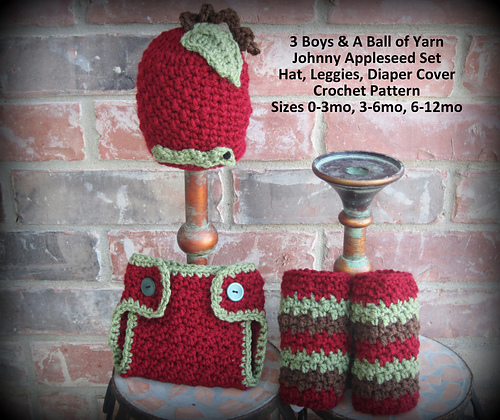 Ravelry: Johnny AppleSeed Hat, Leggies & Diaper Cover pattern by ...