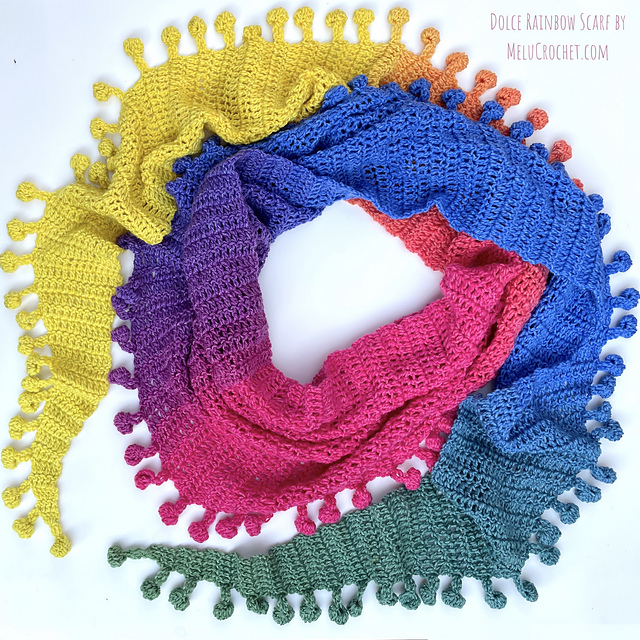 Ravelry: Dolce Rainbow Scarf pattern by Melanie Poulter