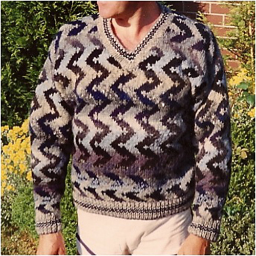 Ravelry: Zigzag V-neck Sweater pattern by Kaffe Fassett