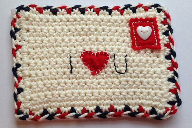 Ravelry: Valentine Airmail Envelope pattern by Ruby & Custard