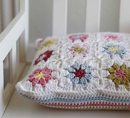 Ravelry: Reversible Flower Cushion pattern by Ruby & Custard