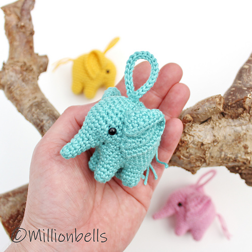 Ravelry: Keychain Elephant Ornament Charm pattern by Millionbells
